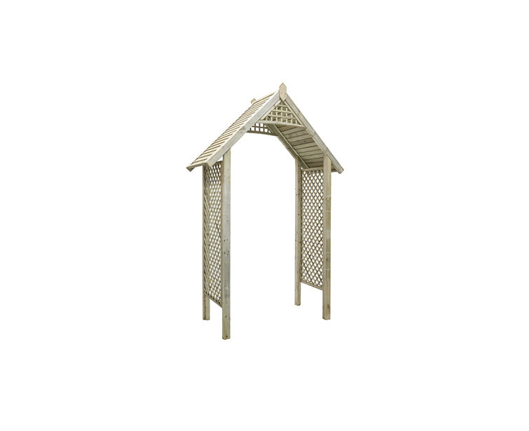 Shire Sheds Valencia 174cm W x 72cm D Solid Wood Garden Arches in Natural | Wayfair.co.uk